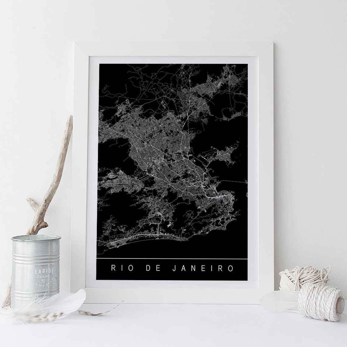 RIO DE JANEIRO Map Print Brazil Map Art High Quality - Etsy Canada
