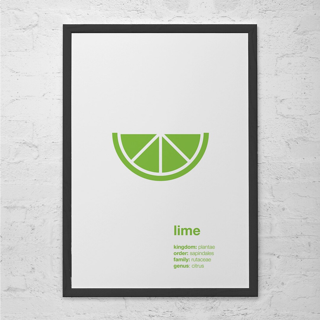 Kitchen Art Print LIME Minimalist Print Giclee Print Lime Poster Fruit ...