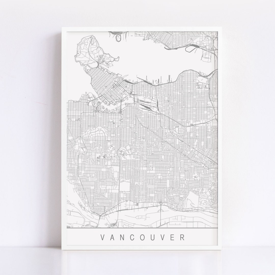 VANCOUVER MAP - Minimalist Vancouver Art Print, Customizable City Map ...