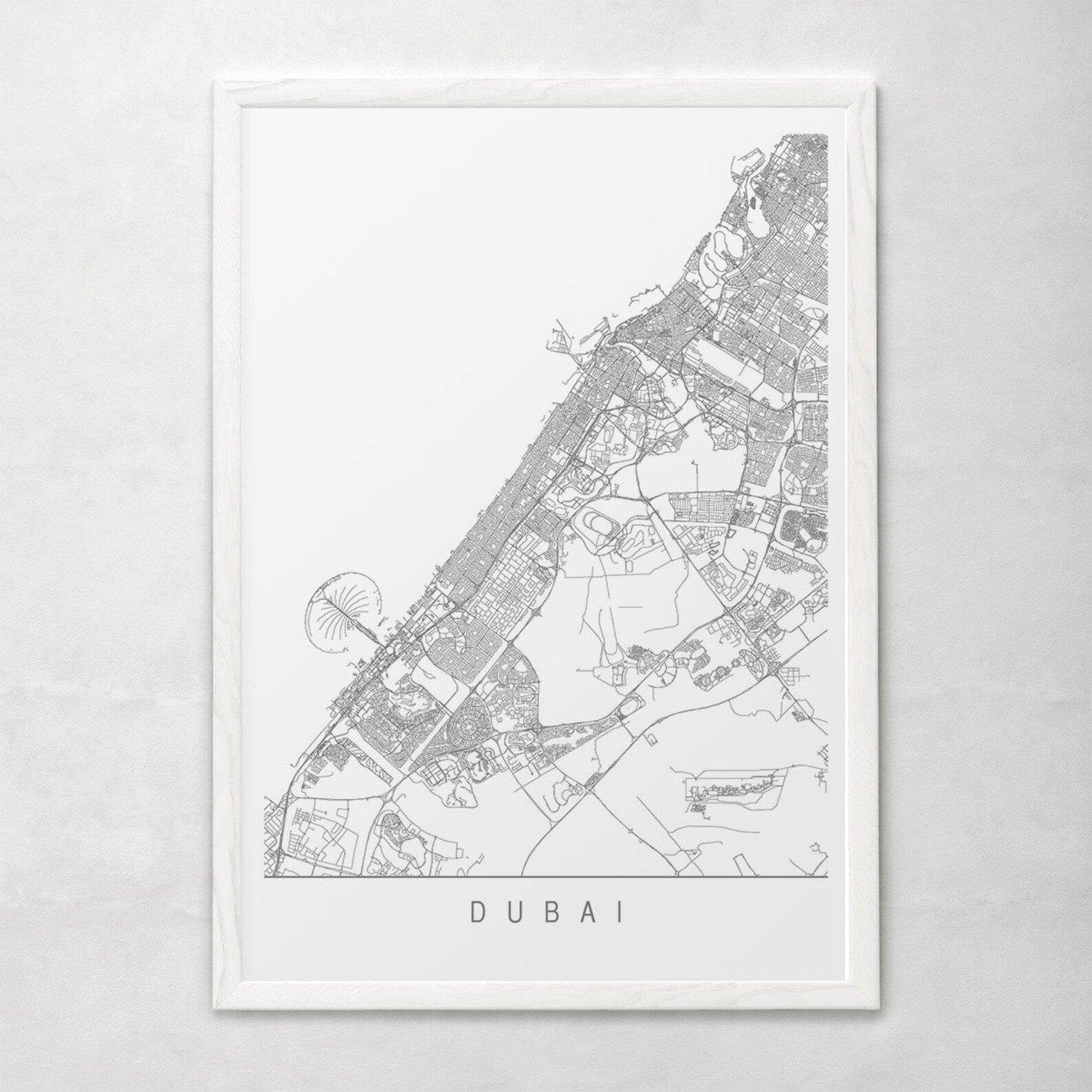 DUBAI MAP High Quality Giclee Print Minimalist Dubai Art - Etsy Canada