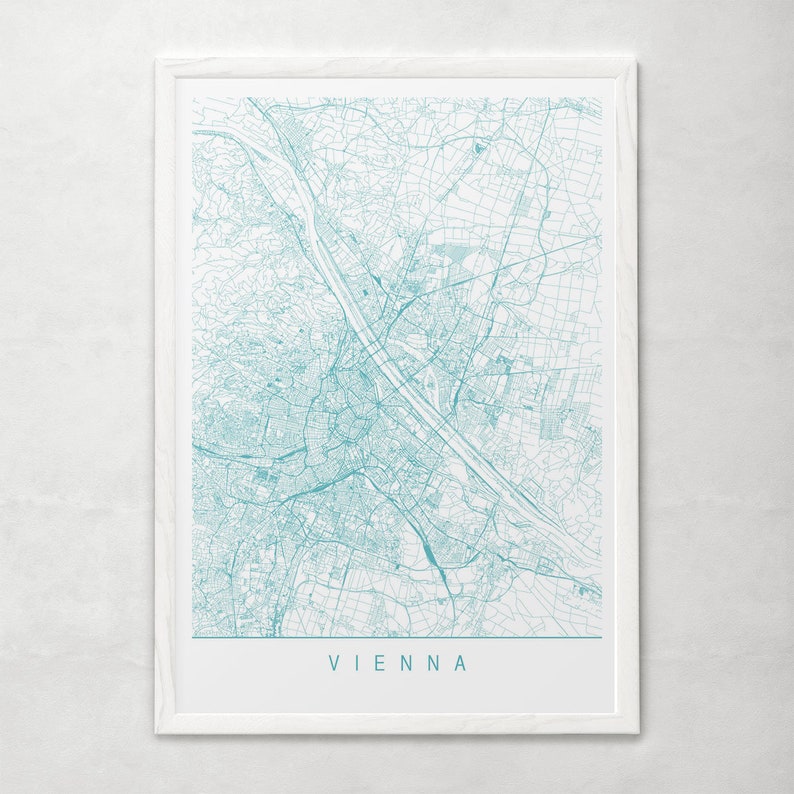 VIENNA MAP Minimalist Vienna Art Print Customizable City | Etsy