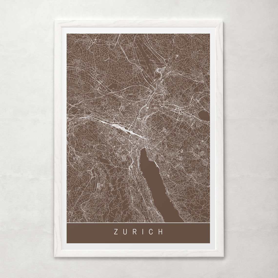 ZURICH CITY MAP Art Print Zurich Switzerland Map Art High | Etsy