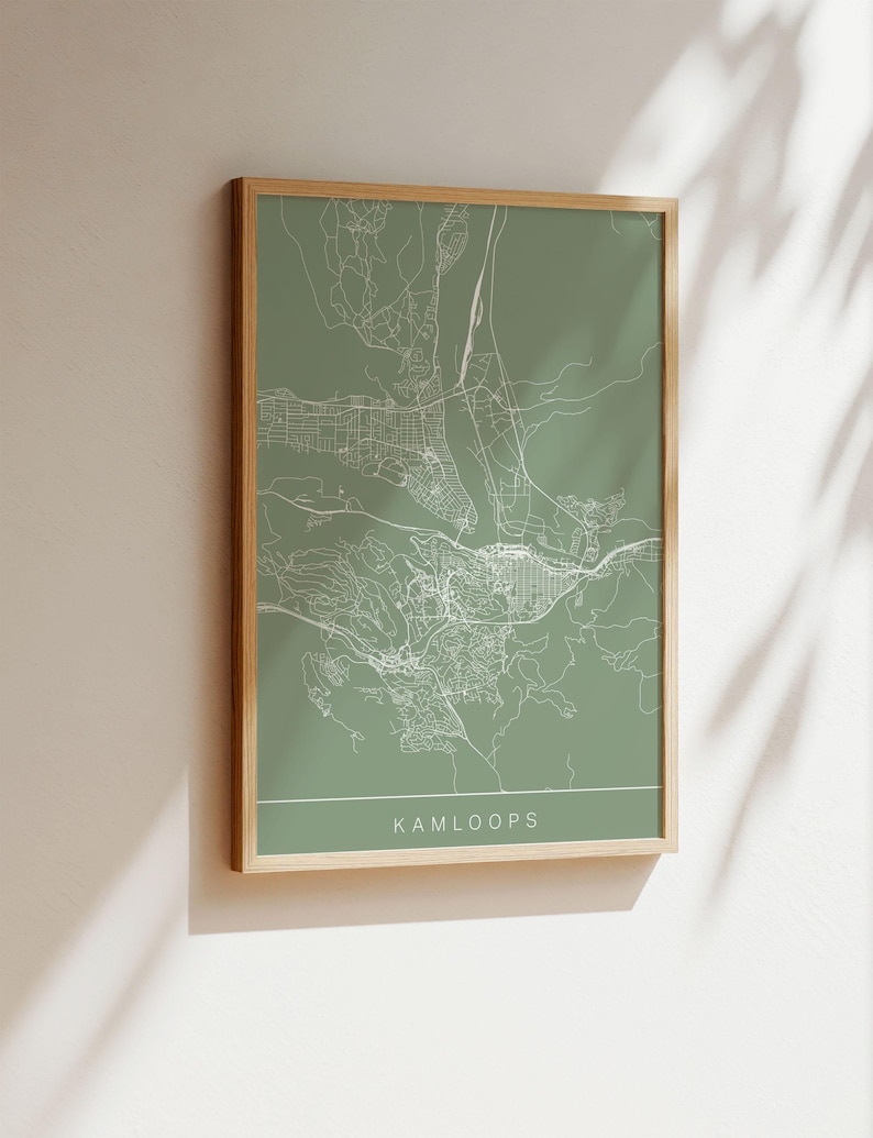 KAMLOOPS BC MAP, Printable Digital Download, City Poster, High Quality ...