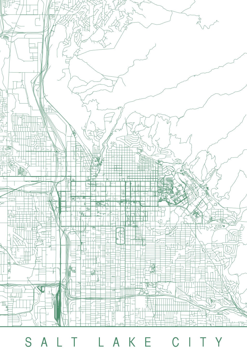 SALT LAKE CITY Map Minimalist Salt Lake City Utah Art Print - Etsy Canada