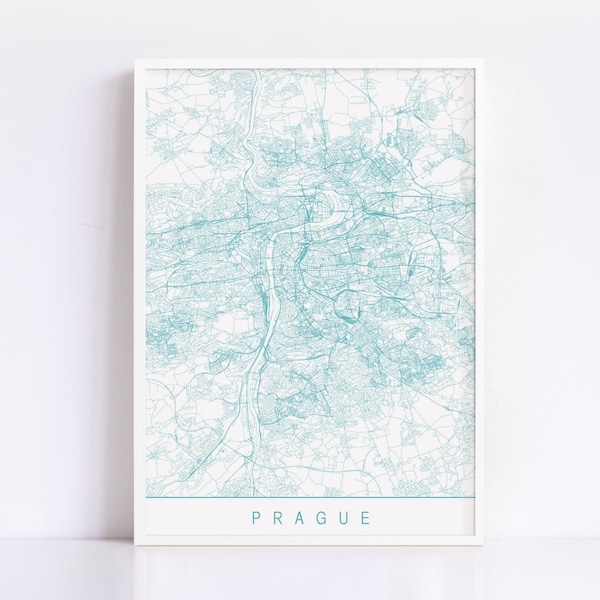 Prague Map Print - Etsy