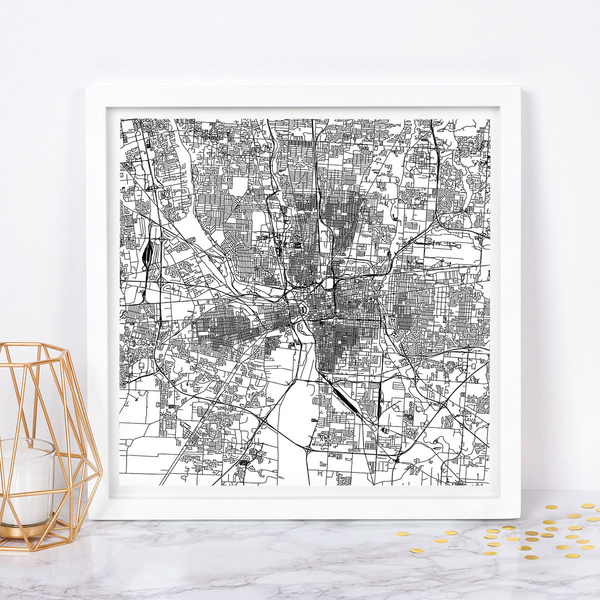 COLUMBUS CITY MAP - Fine Art Map Poster - Columbus Ohio Map Print ...