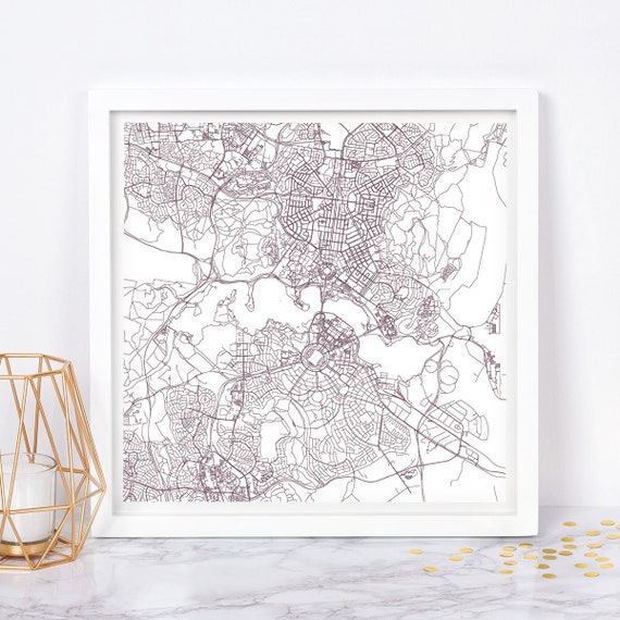 CANBERRA MAP Fine Art Map Poster Canberra Australia Map - Etsy