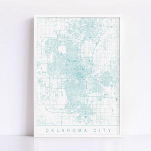 OKLAHOMA MAP - High Quality Giclee Print, Minimalist Oklahoma Art Print ...