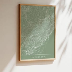 BARCELONA CITY MAP, Line Art City Map, Road Map of Barcelona Minimalist ...