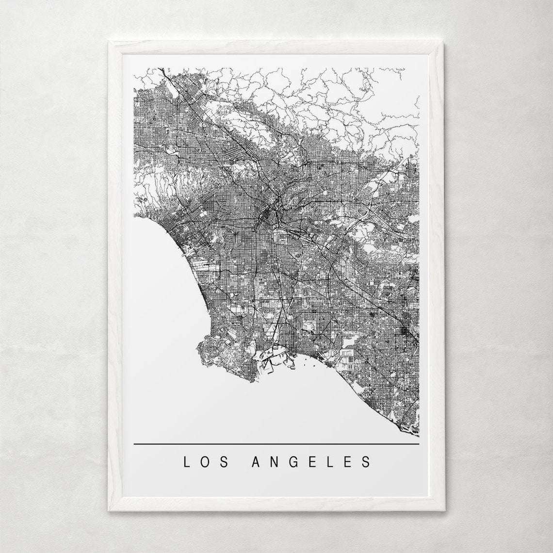 LOS ANGELES MAP High Quality Giclee Print Minimalist Los - Etsy Canada