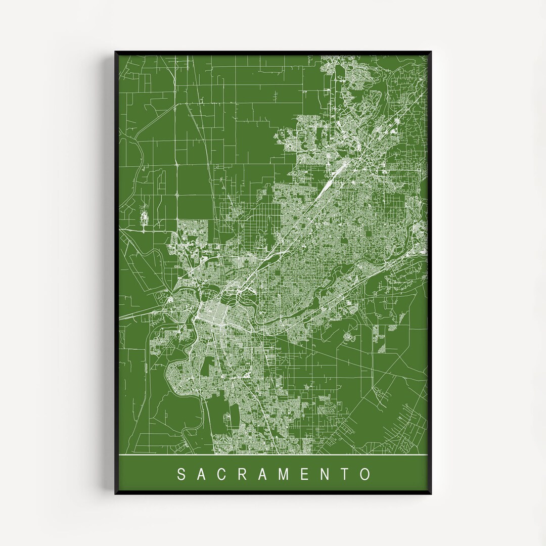 SACRAMENTO MAP PRINT, Digital Download, California Map Art, High ...