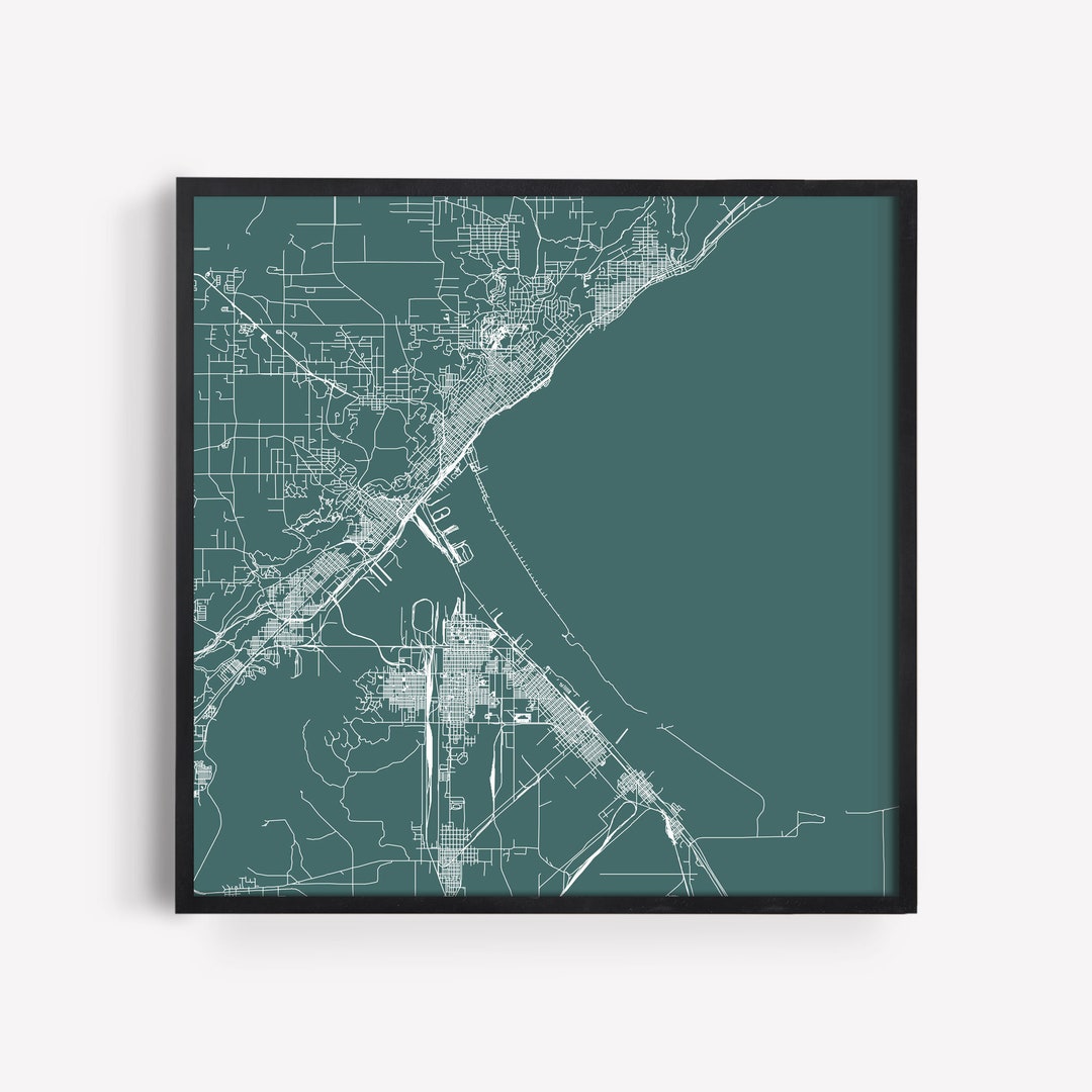 DULUTH CITY MAP - Fine Art Map Poster - Modern Duluth Minnesota Map ...