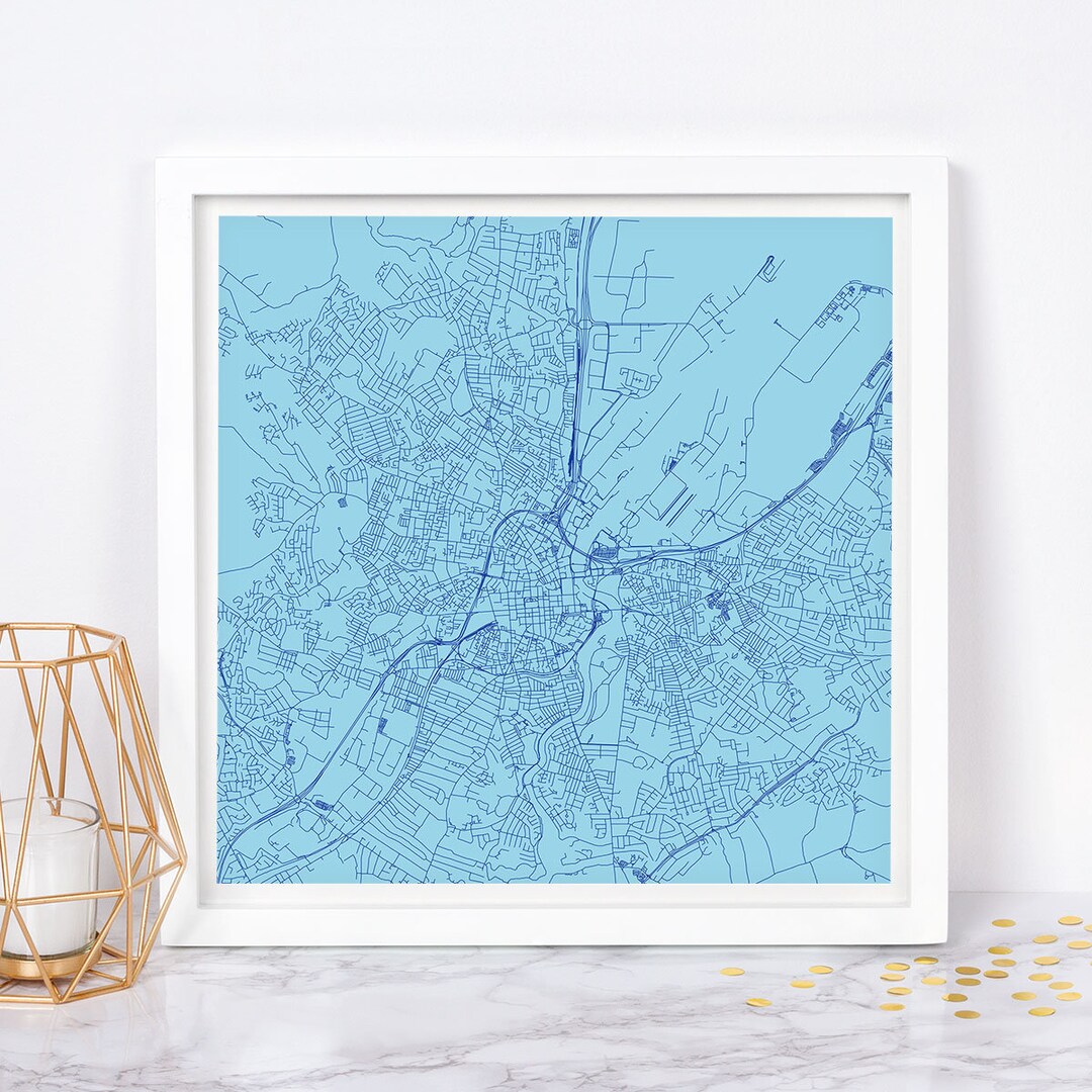 BELFAST MAP PRINT look Color Variations Belfast Wall - Etsy