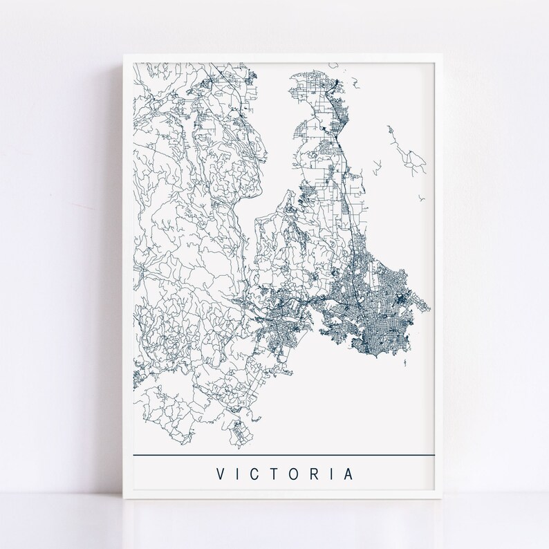 VICTORIA MAP - Minimalist Victoria Art Print, Customizable City Map ...