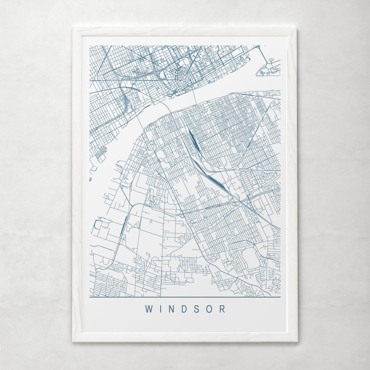 WINDSOR MAP Minimalist Windsor Art Print Customizable City - Etsy Canada