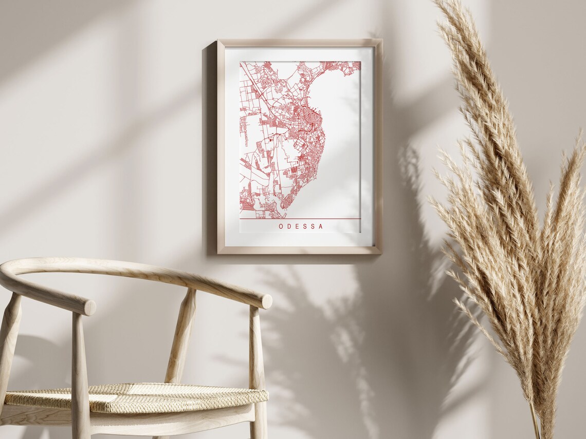 ODESSA MAP - High Quality Giclee Print, Minimalist Odessa Art Print ...