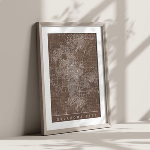 OKLAHOMA CITY MAP Art Print Modern City Print Art - Etsy