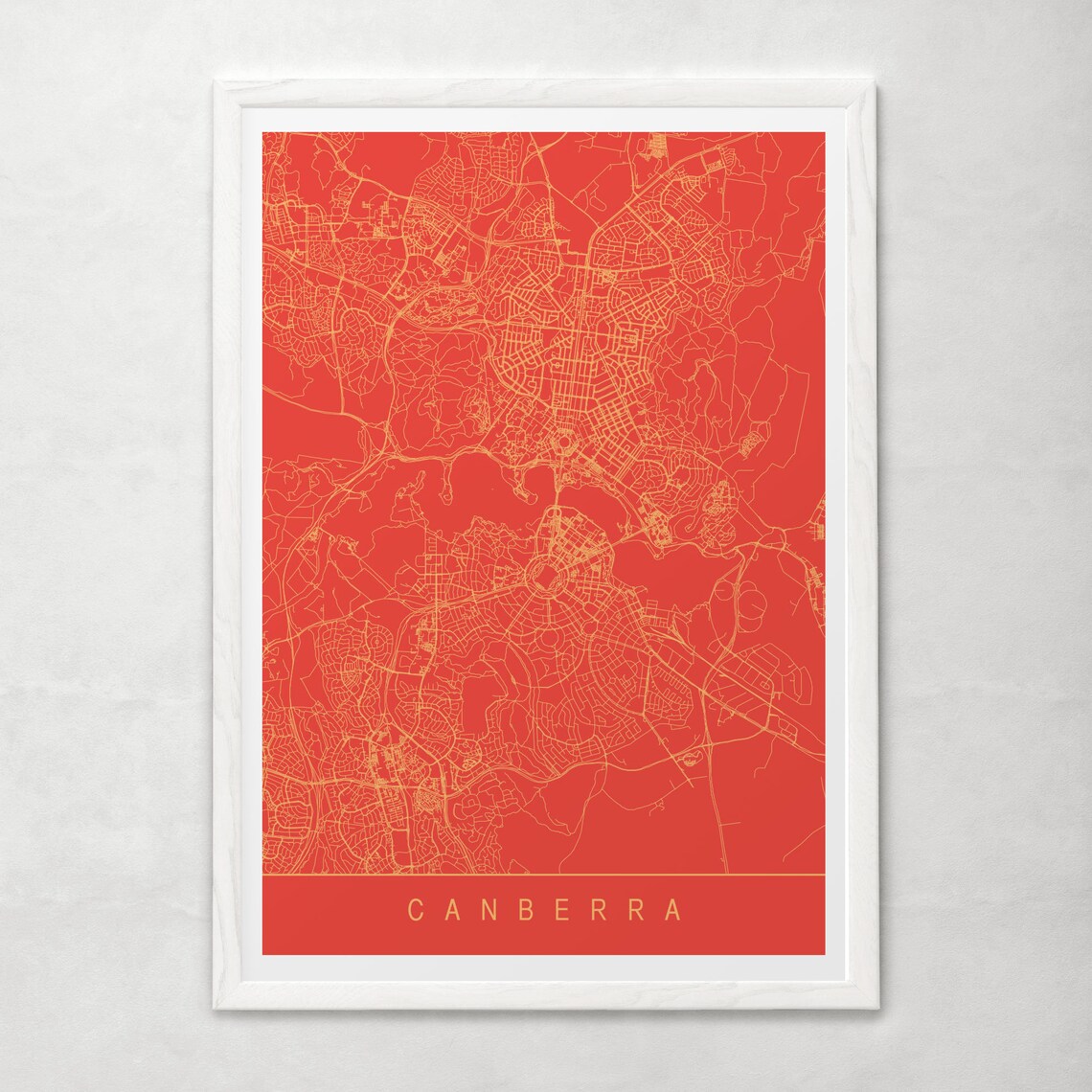 CANBERRA MAP Modern Canberra Art Print Minimalist City Map - Etsy