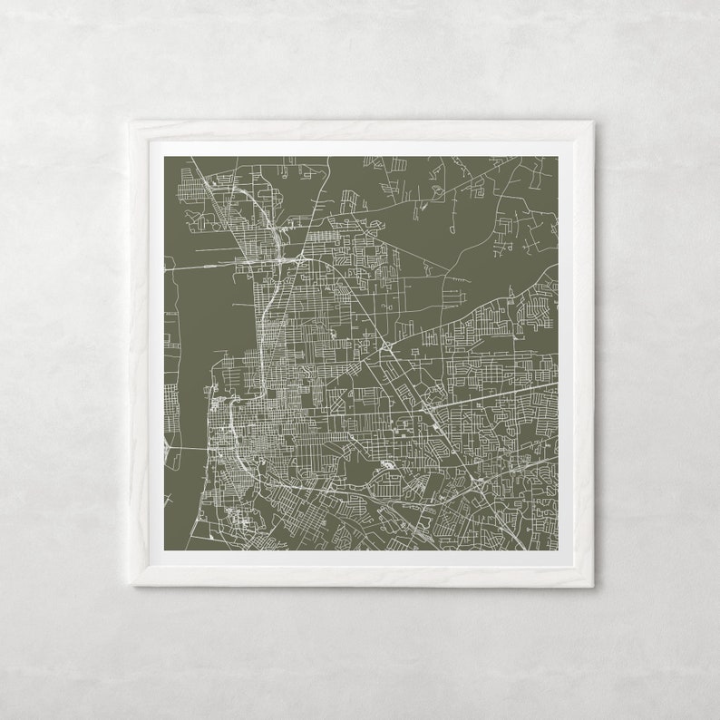 BATON ROUGE City MAP Minimalist Wall Art Modern Design City | Etsy
