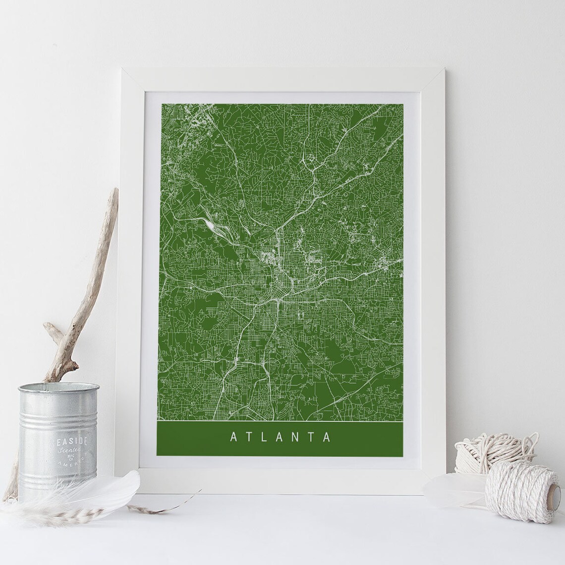 ATLANTA CITY MAP Line Art City Map Road Map of Atlanta | Etsy