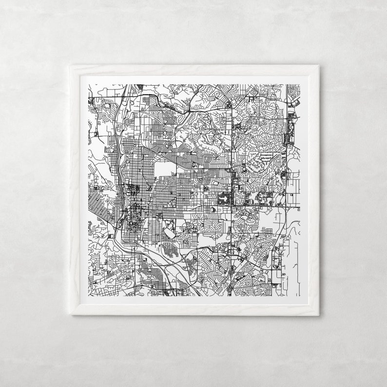 COLORADO SPRINGS MAP Fine Art Map Poster Colorado Springs | Etsy