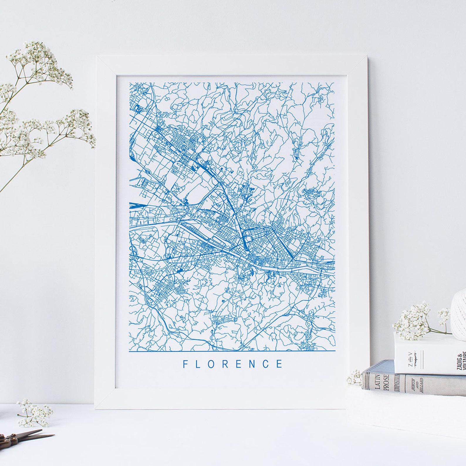 FLORENCE MAP High Quality Giclee Print Minimalist Firenze | Etsy