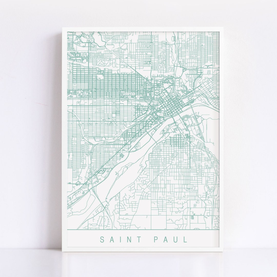 SAINT PAUL MINNESOTA Map - Customizable City Map, High Quality Giclee ...