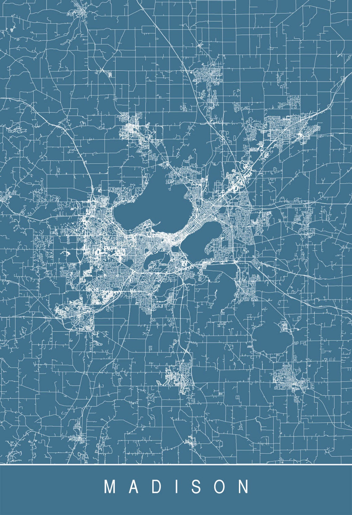 MADISON MAP PRINT Line Art City Map Madison Wisonsin Map | Etsy