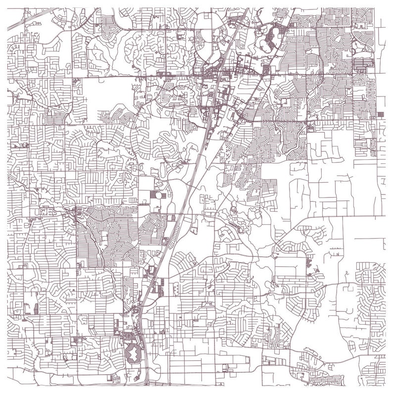 PLANO CITY MAP Fine Art Poster Plano Texas Map Print - Etsy