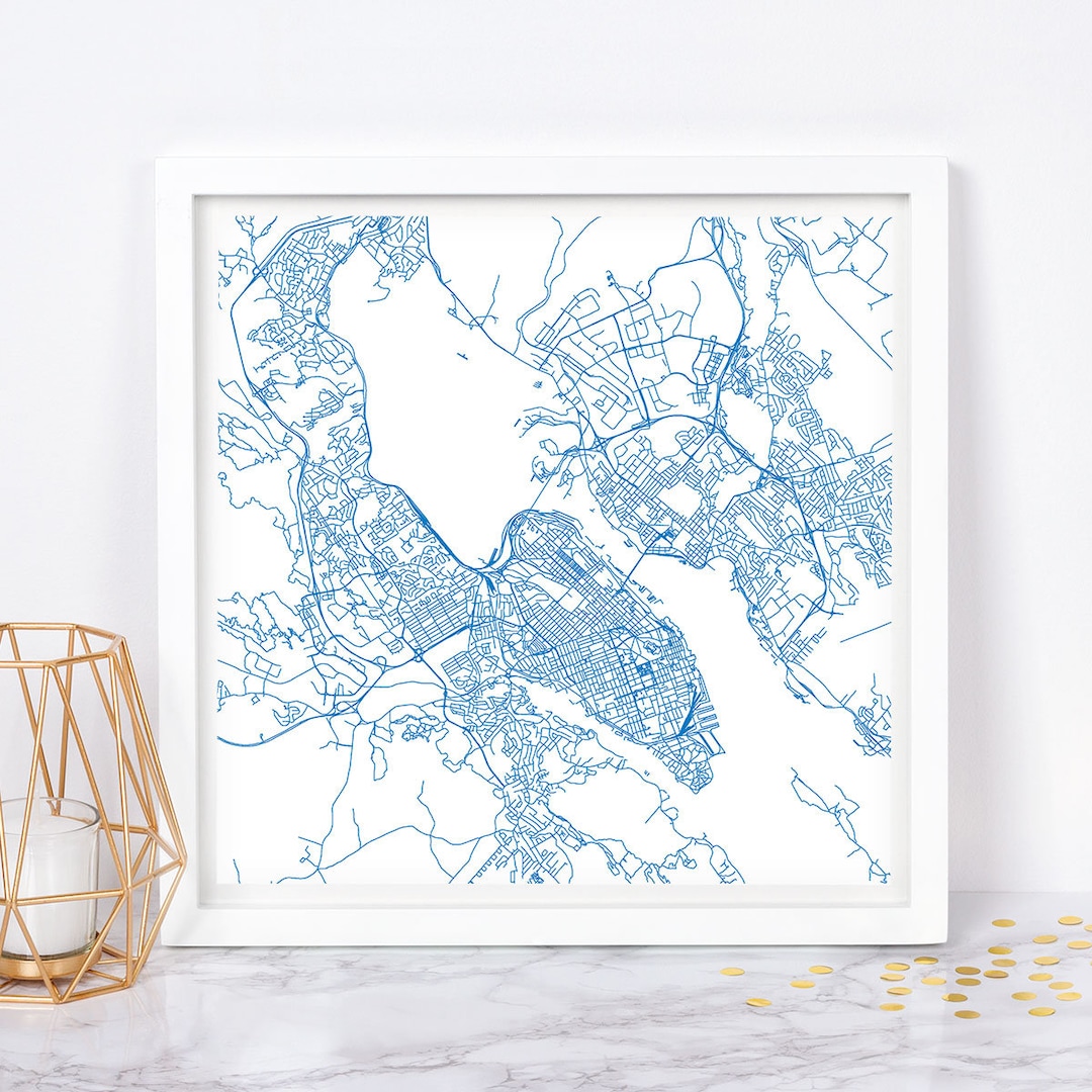 HALIFAX CITY MAP - Fine Art Map Poster - Halifx Nova Scotia Canada Map ...