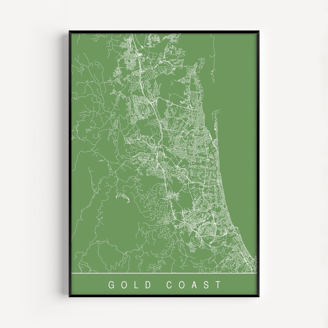GOLD COAST City MAP Art Print Line Art City Map Gold Coast - Etsy