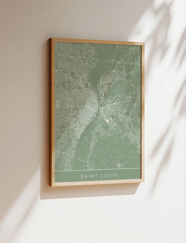 SAINT LOUIS MAP, Printable Digital Download, Missouri City Poster, High ...