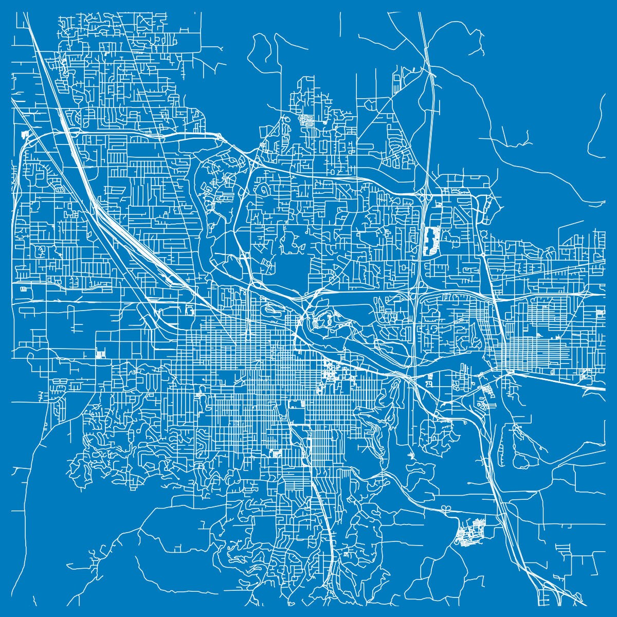 EUGENE CITY MAP Fine Art Map Poster Modern Oregon United - Etsy Canada