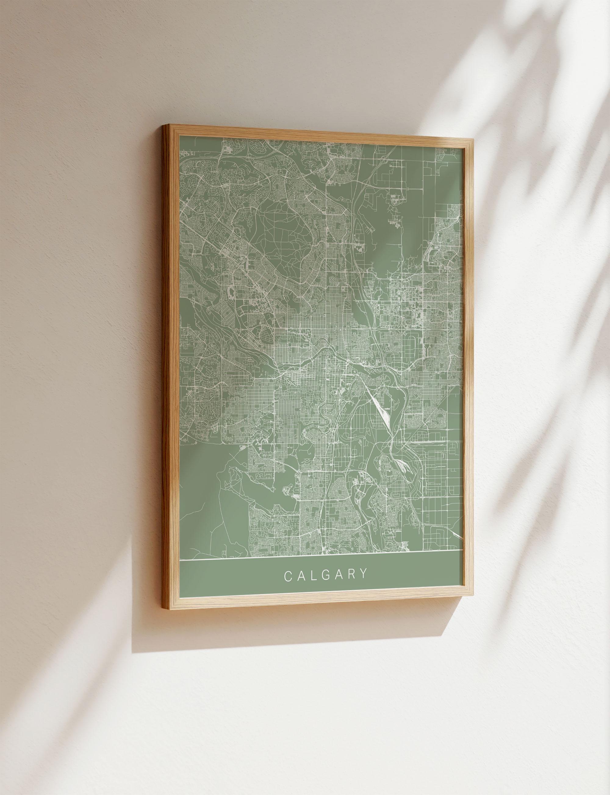 CALGARY CITY MAP Art Print, Line Art City Map, Calgary Alberta Canada ...