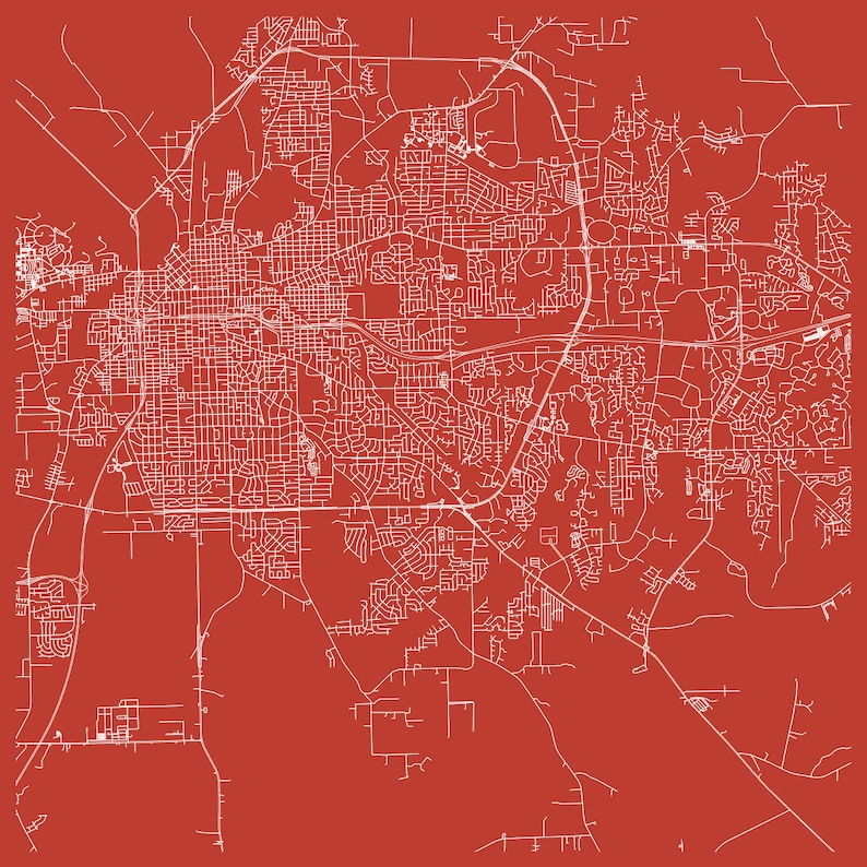 MONTGOMERY CITY MAP Minimalist Wall Art Modern Design City - Etsy