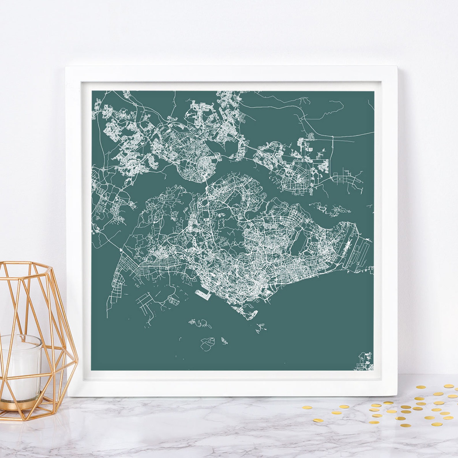 SINGAPORE CITY MAP Fine Art Map Poster Modern Singapore - Etsy