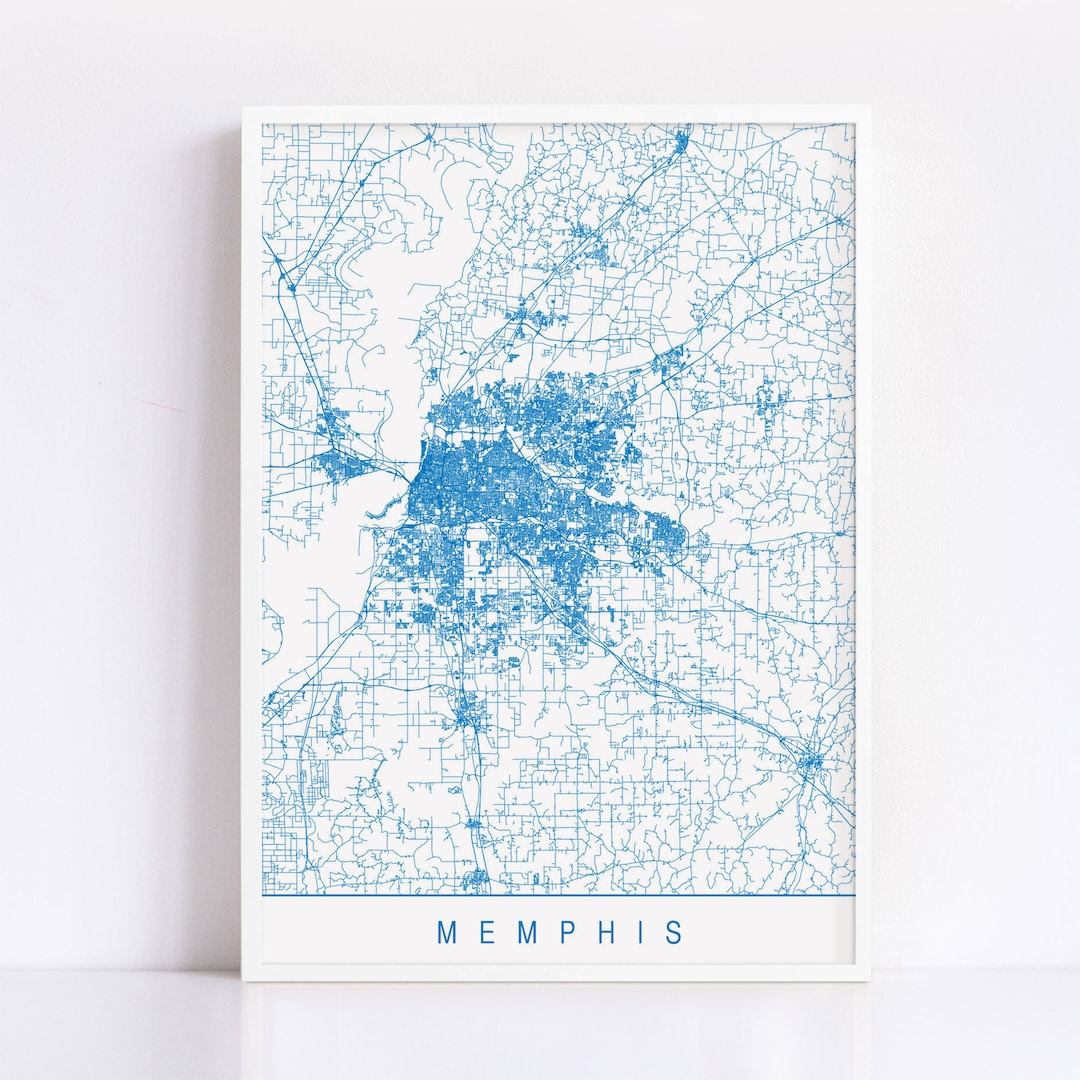 MEMPHIS MAP - High Quality Giclee Print, Minimalist Memphis Art Print ...