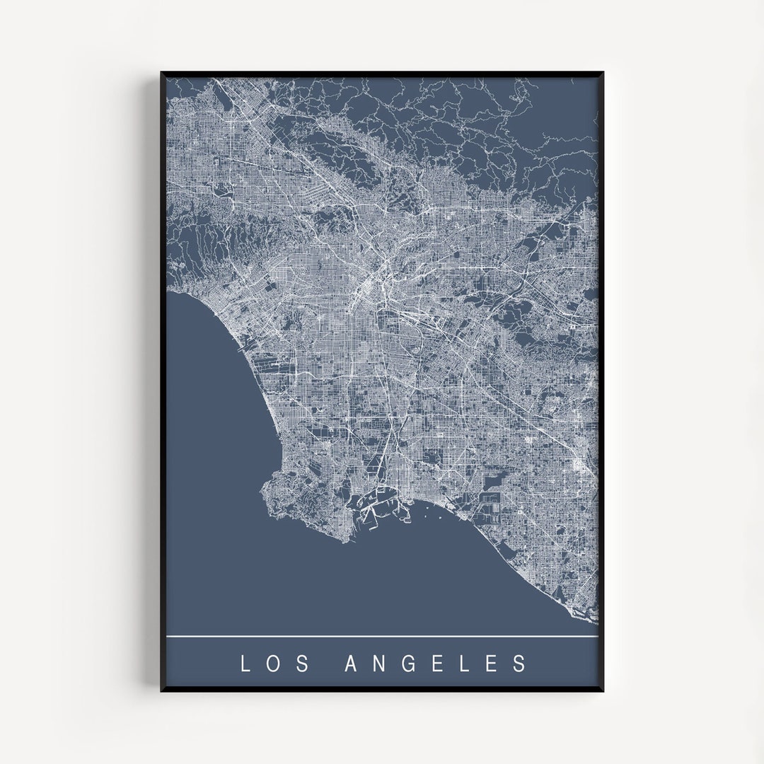 LA MAP PRINT Line Art City Map Los Angeles California Map - Etsy