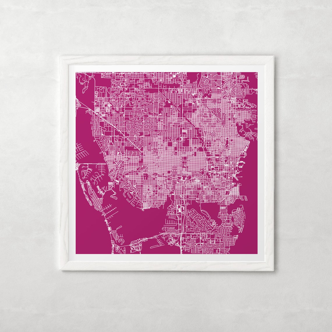 ST. PETERSBURG CITY Map Minimalist Wall Art Modern Design - Etsy