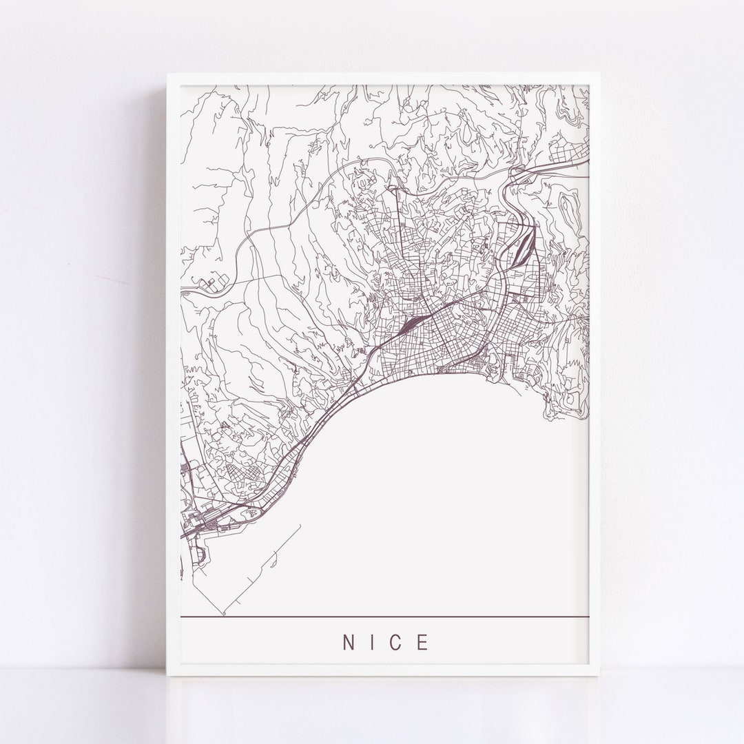 NICE MAP - High Quality Giclee Print, Minimalist Nice Art Print ...