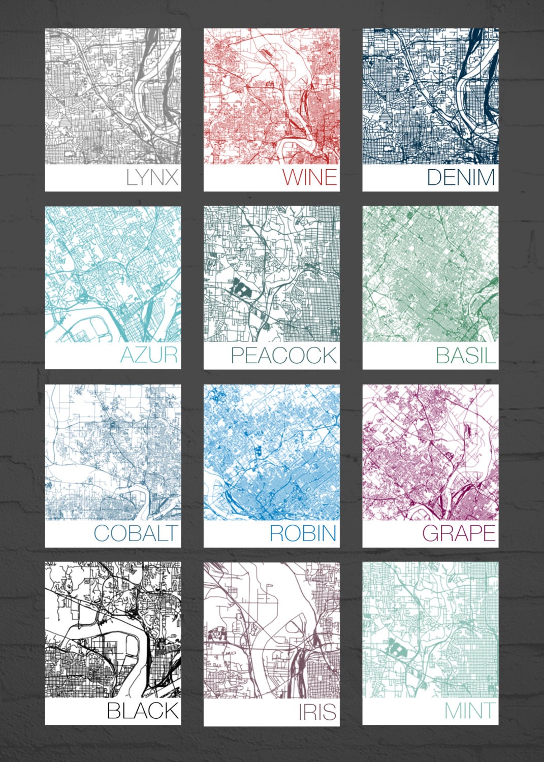 CUSTOM MAP ART Print - Your City, Minimalist Line Art Map, Many Color ...