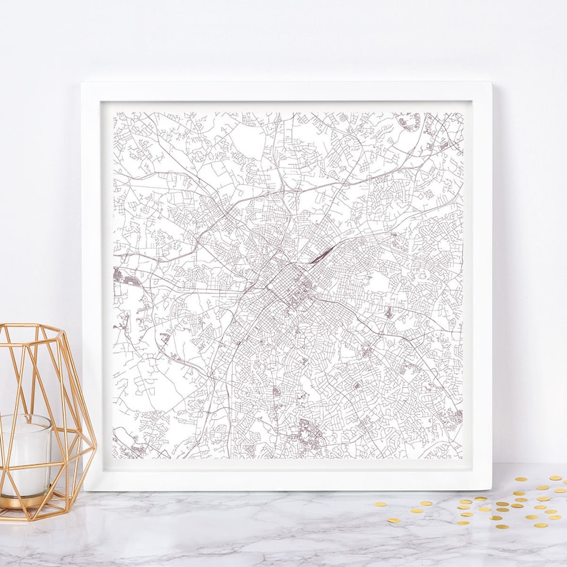 CHARLOTTE MAP Fine Art Map Poster Charlotte NC Art - Etsy