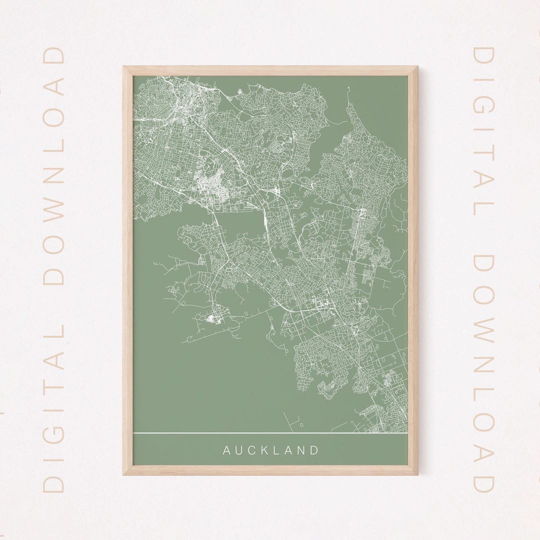 AUCKLAND NZ CITY Map, Digital, Line Art City Map Road Map of Auckland ...