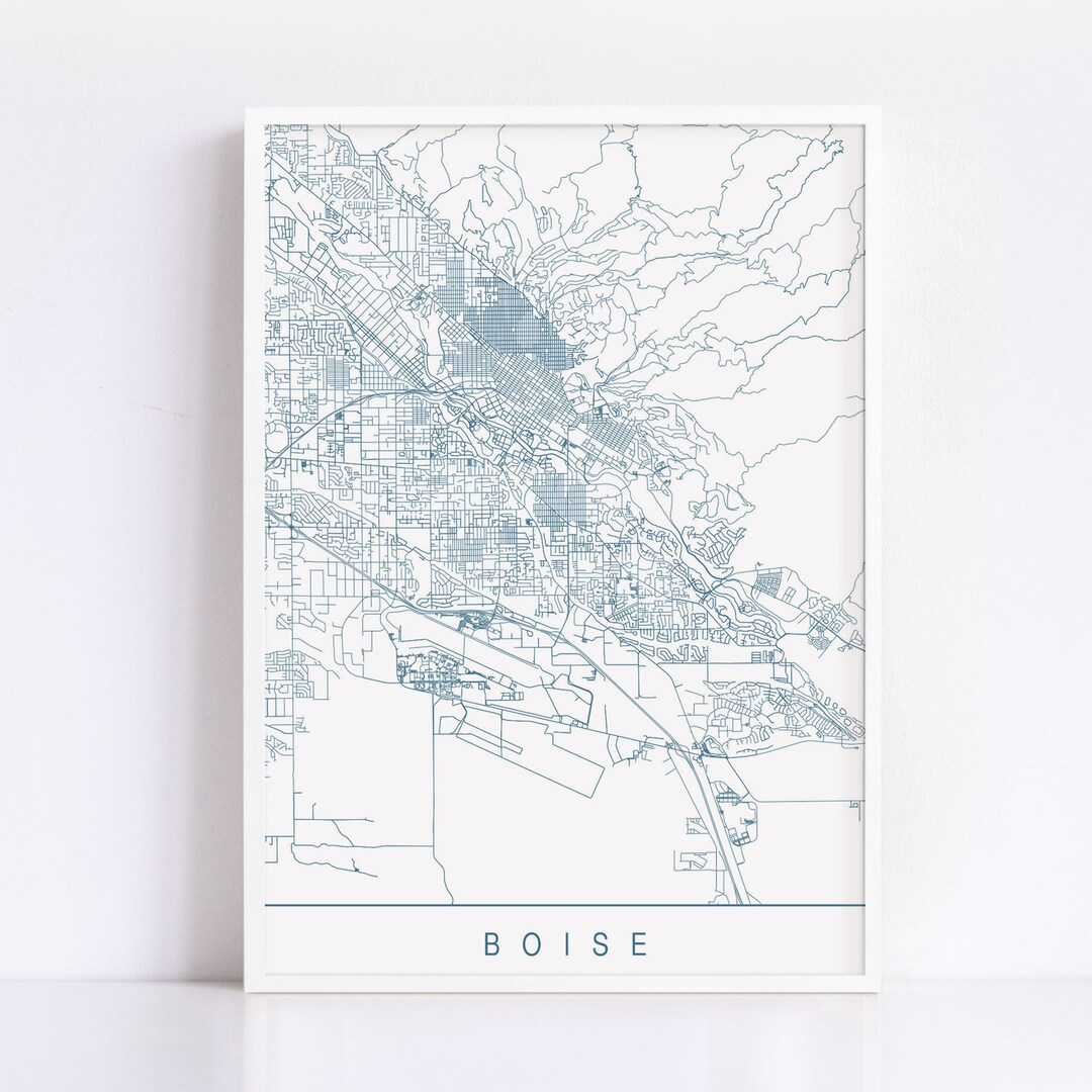 BOISE IDAHO MAP Customizable City Map, High Quality Giclee Print ...