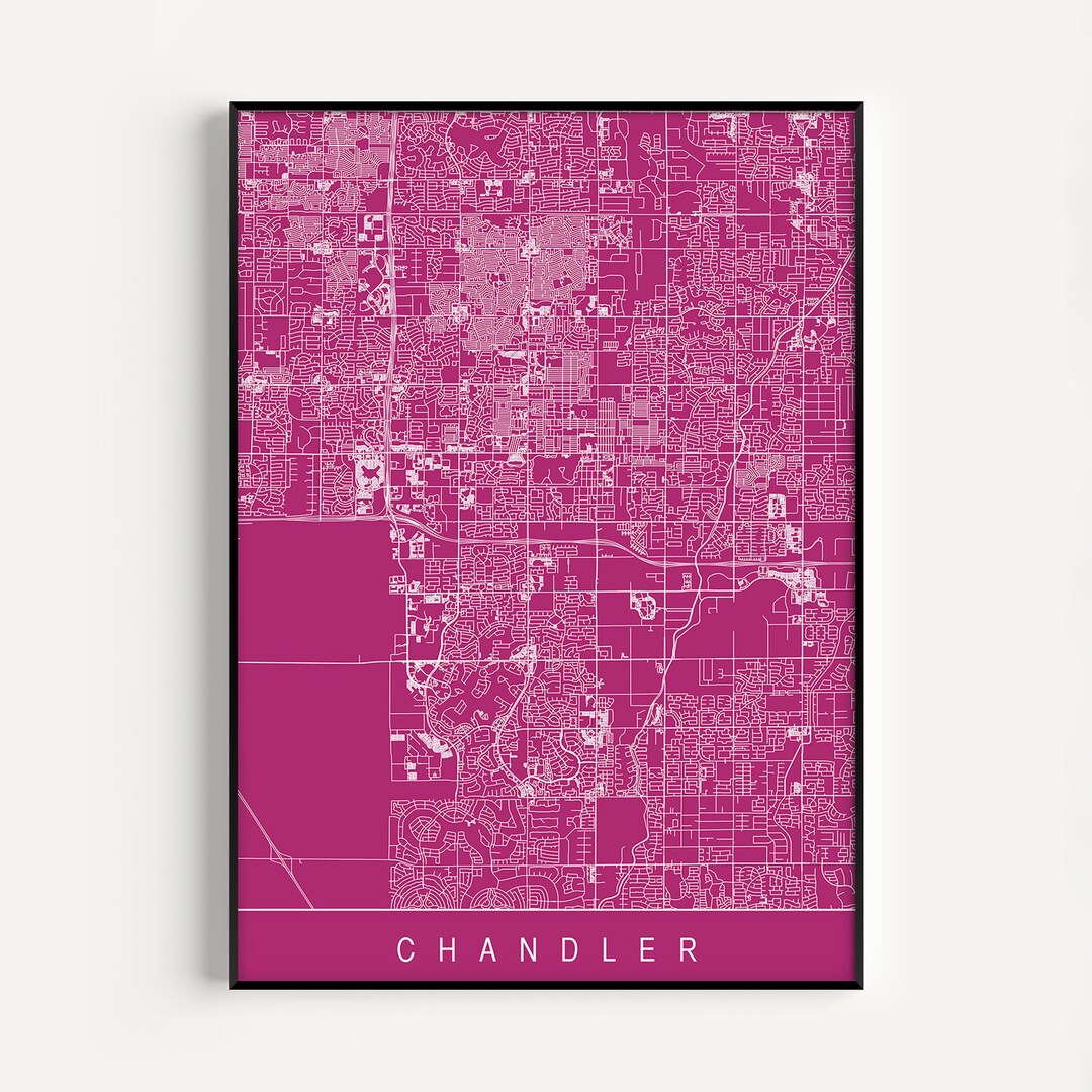 CHANDLER CITY MAP Line Art City Map Road Map of Chandler - Etsy