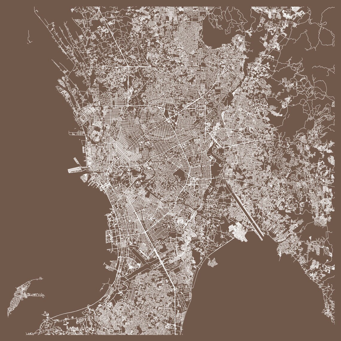 MANILA MAP PRINT Modern Phillippines Map Poster Minimalist | Etsy