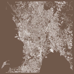 MANILA MAP PRINT - Modern Phillippines Map Poster - Minimalist City ...