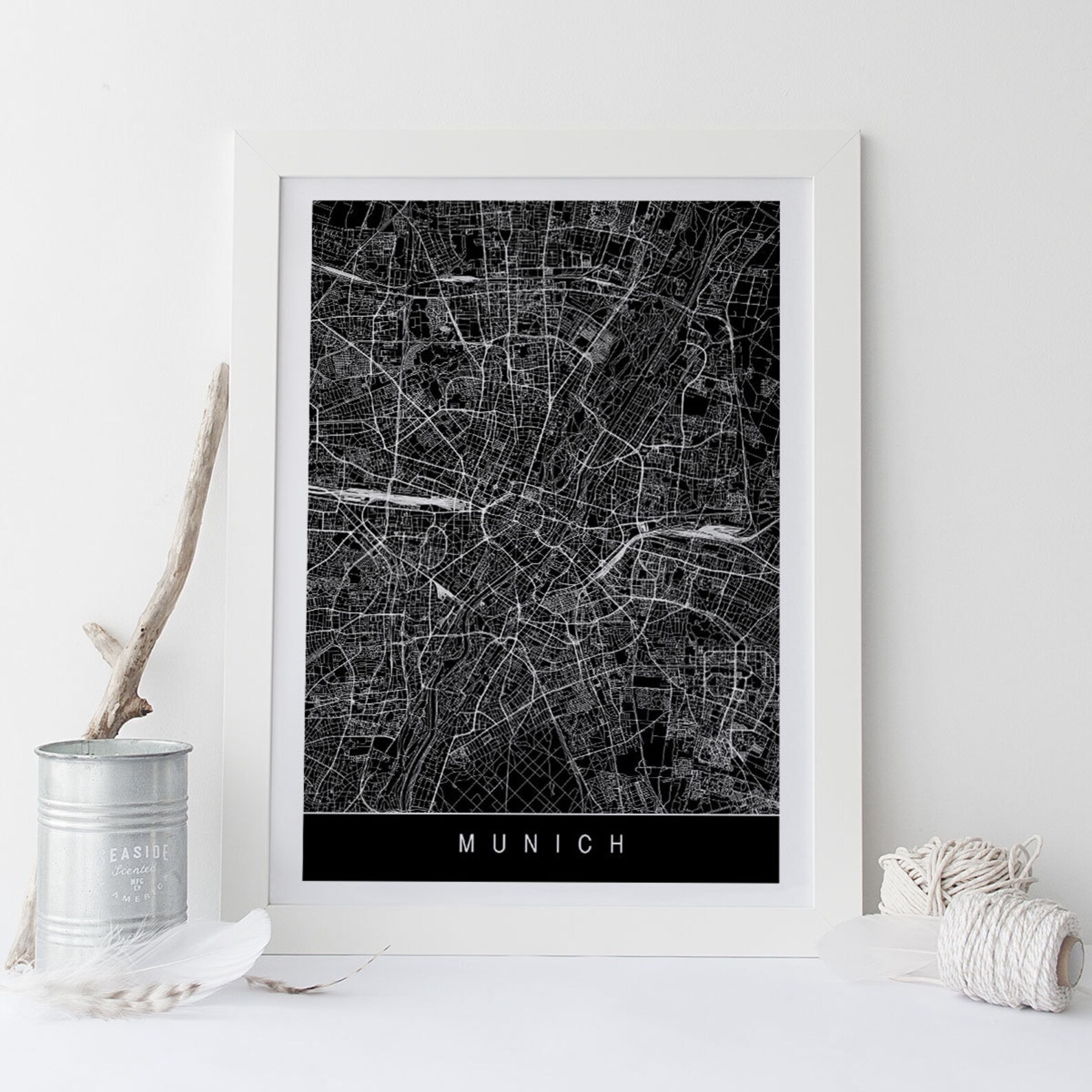 MUNICH MAP PRINT Art Modern City Print Art Customizable | Etsy