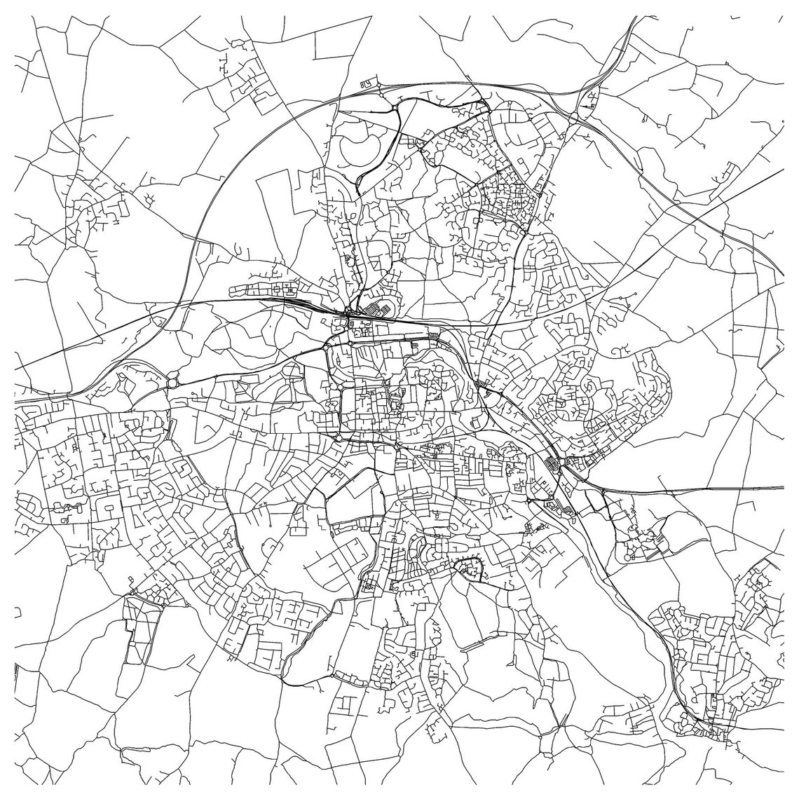 COLCHESTER CITY MAP Fine Art Map Poster Colchester Map - Etsy