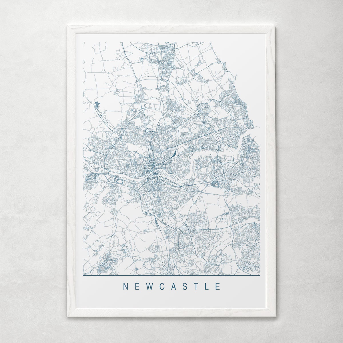 NEWCASTLE MAP High Quality Giclee Print Minimalist - Etsy Canada